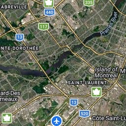 Montreal temperature map